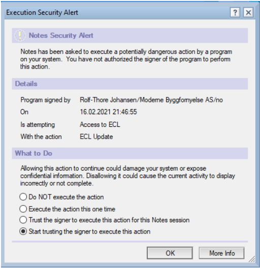 Why Do I Get A Security Alert On All Clients After Installing Notes